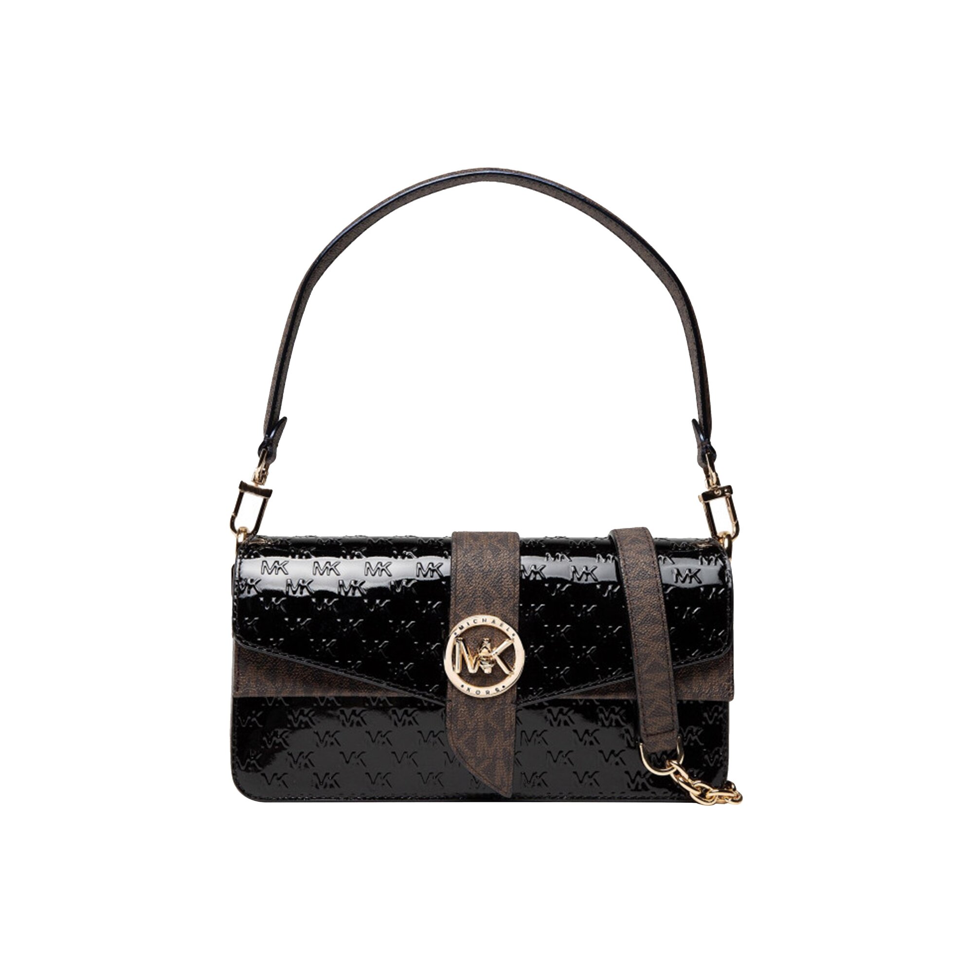 Сумка MICHAEL KORS Greenwich, фактура тиснение, черный — фото 1