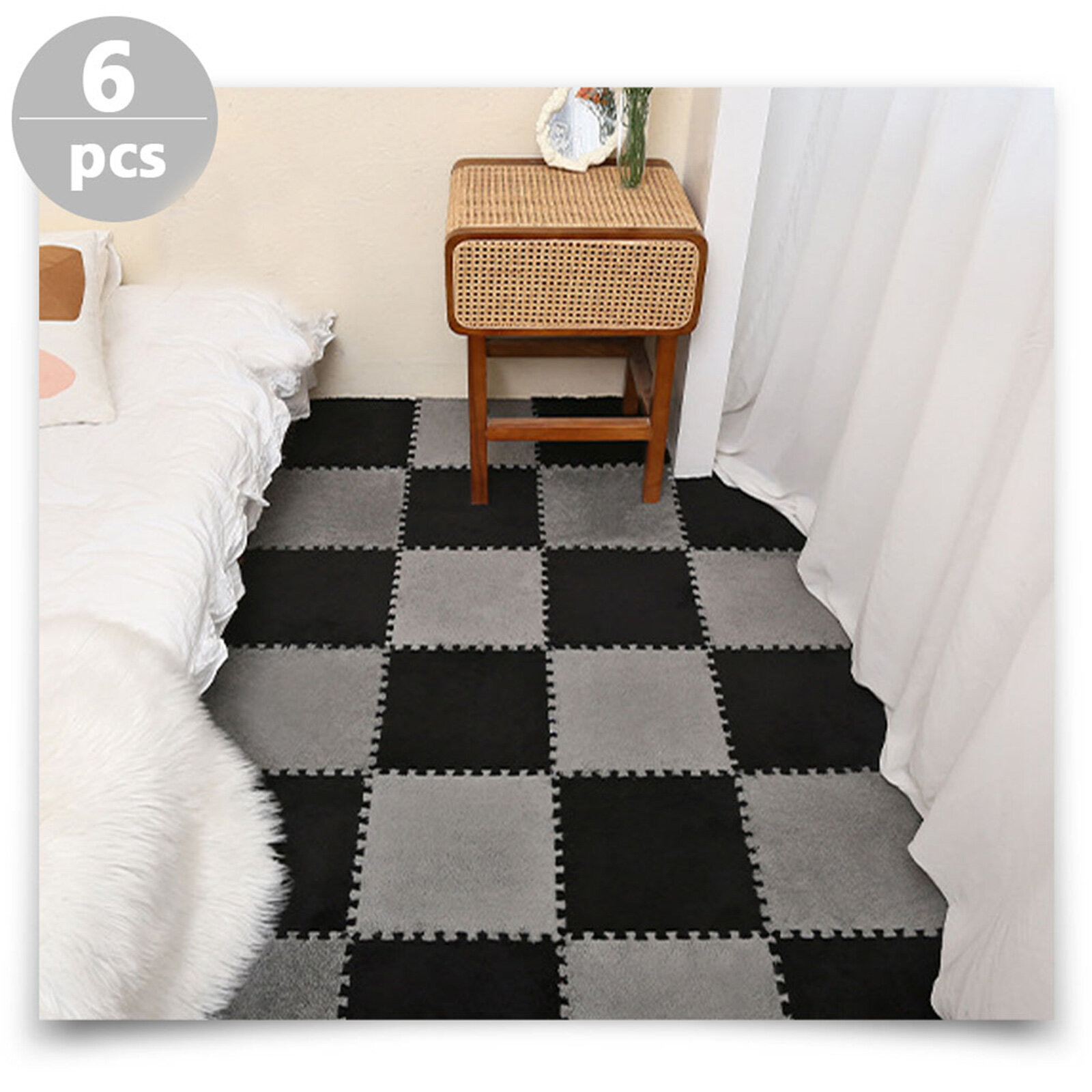 Коврик Для Детей 6Pcs Белый Материал Безопасный И Прочный 30X30CM