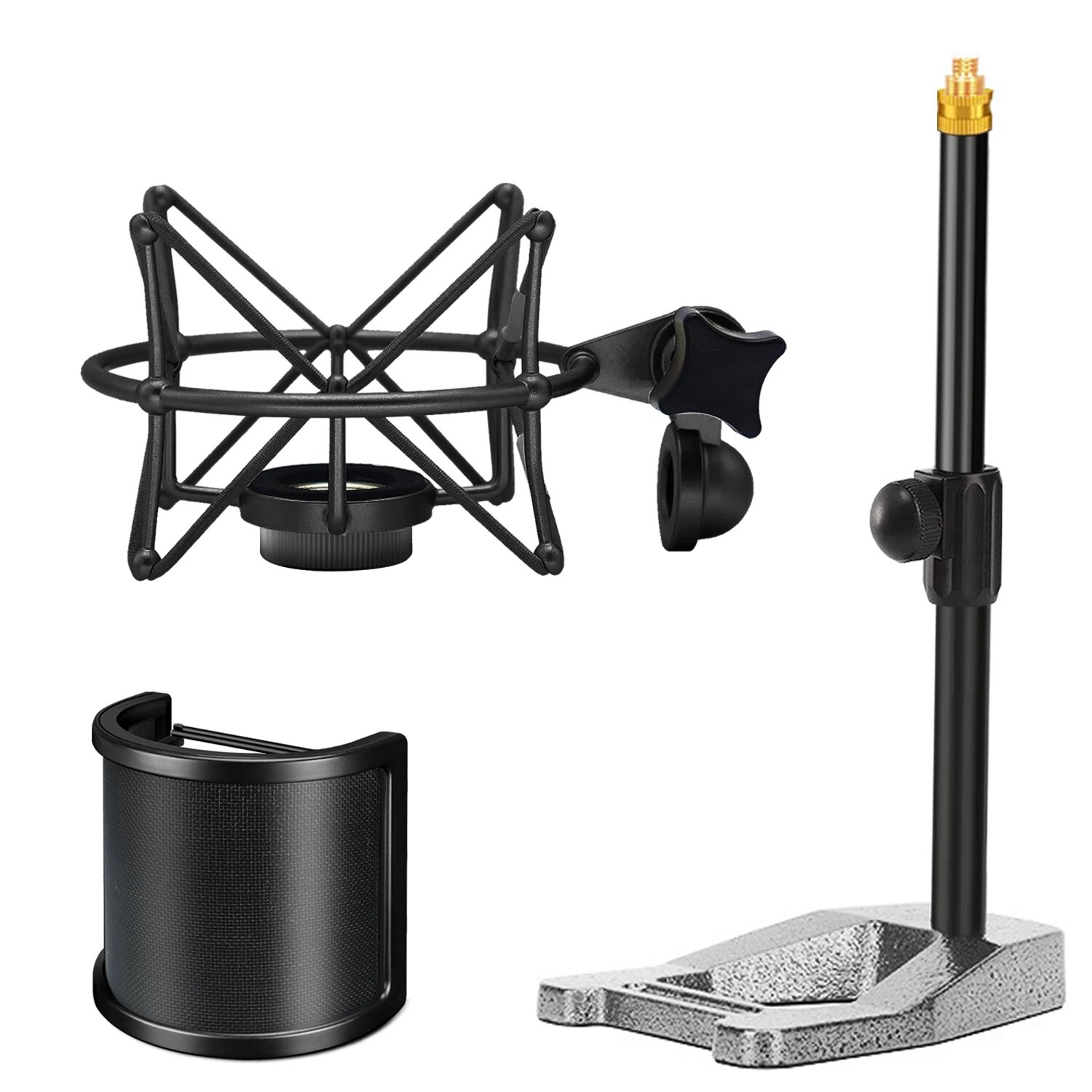 Черный настольный комплект стойки и амортизатора для микрофона Neumann TLM 103 MK4, студийная запись