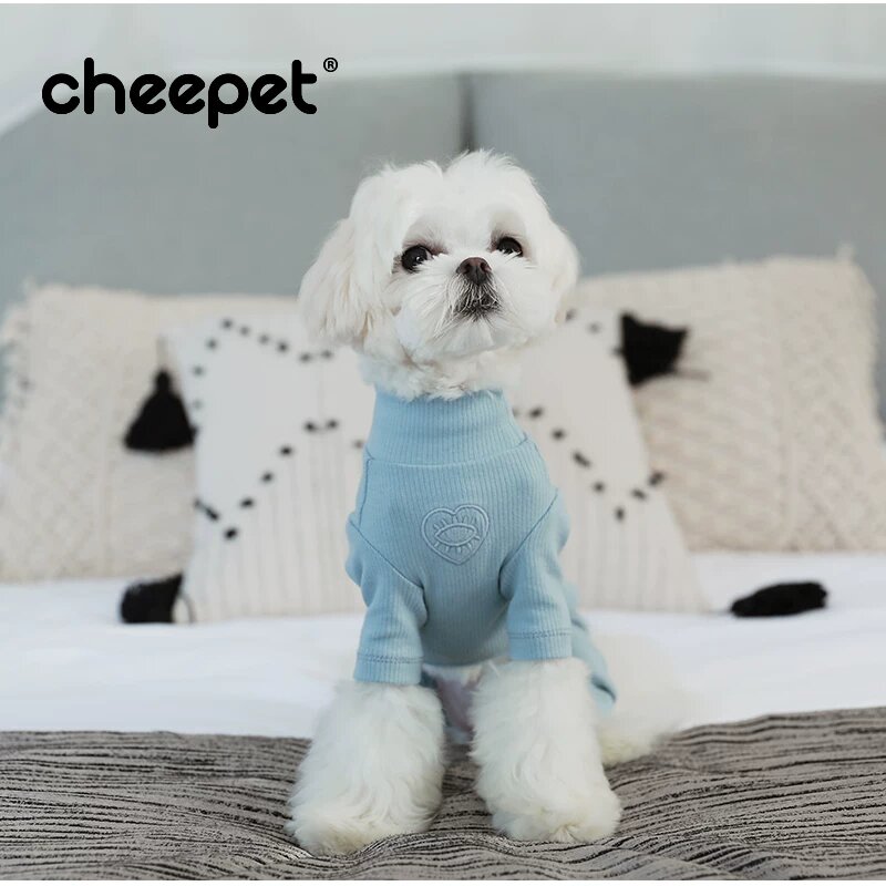 Cheepet Осень Зима 4-Ногий Светло-Синий M Свитер для Мелких Собак - Грудь 32см, Спина 23.5см