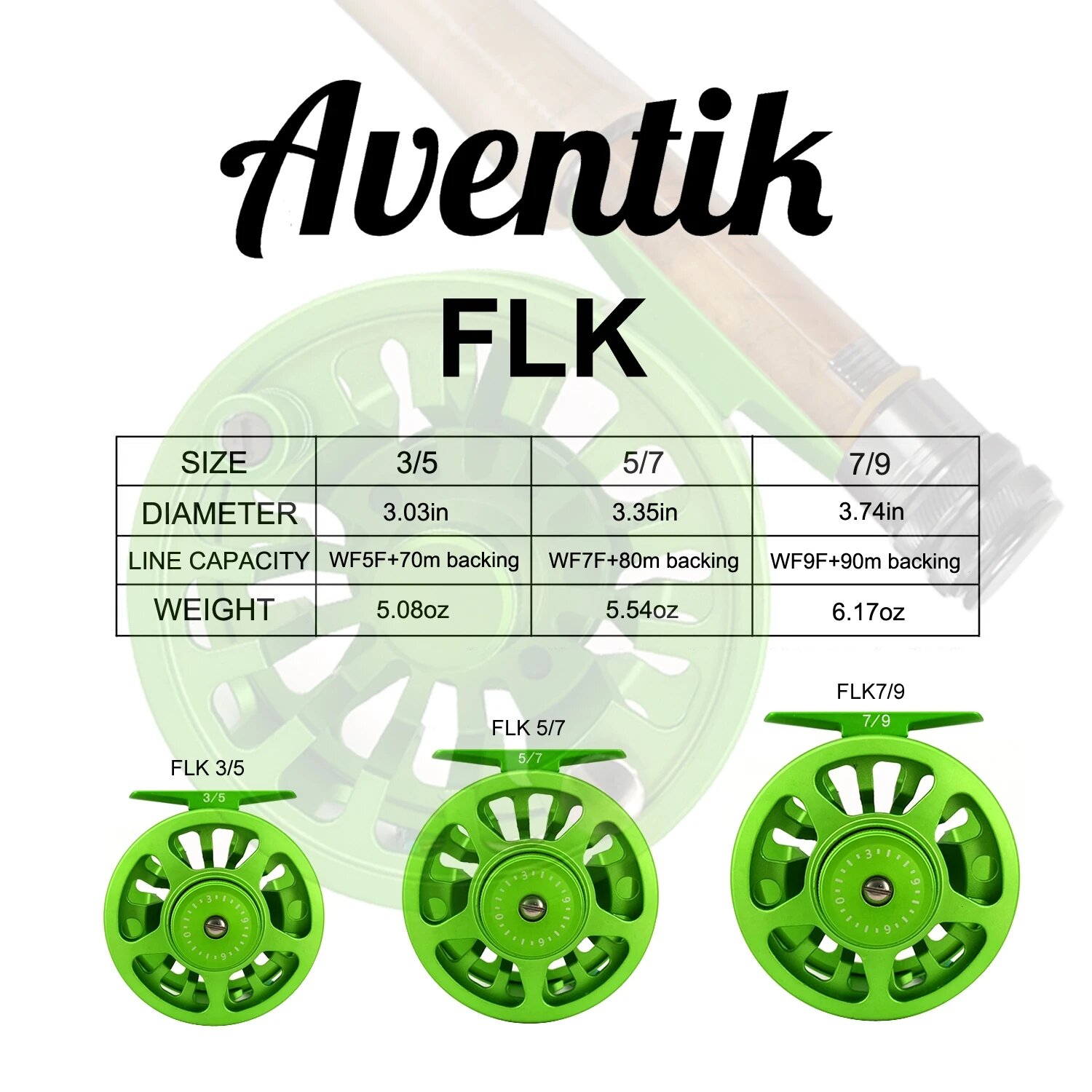 Aventik алюминиевые катушки для форели 3/5, 5/7, 7/9 7I9