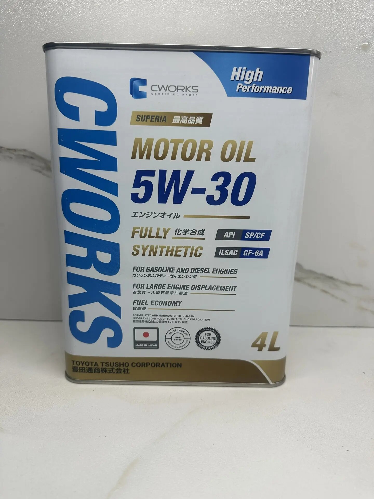Масло моторное SUPERIA CWORKS MOTOR OIL 5W-30 SP/CF синт. (4л) (Арт.) A13SR1004