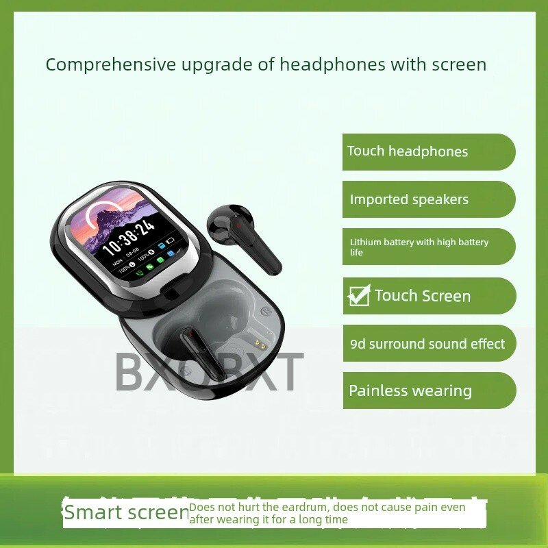Беспроводная Bluetooth-гарнитура TWS с шумоподавлением, выдвижной крышкой, экраном, приемом информации о вызовах,