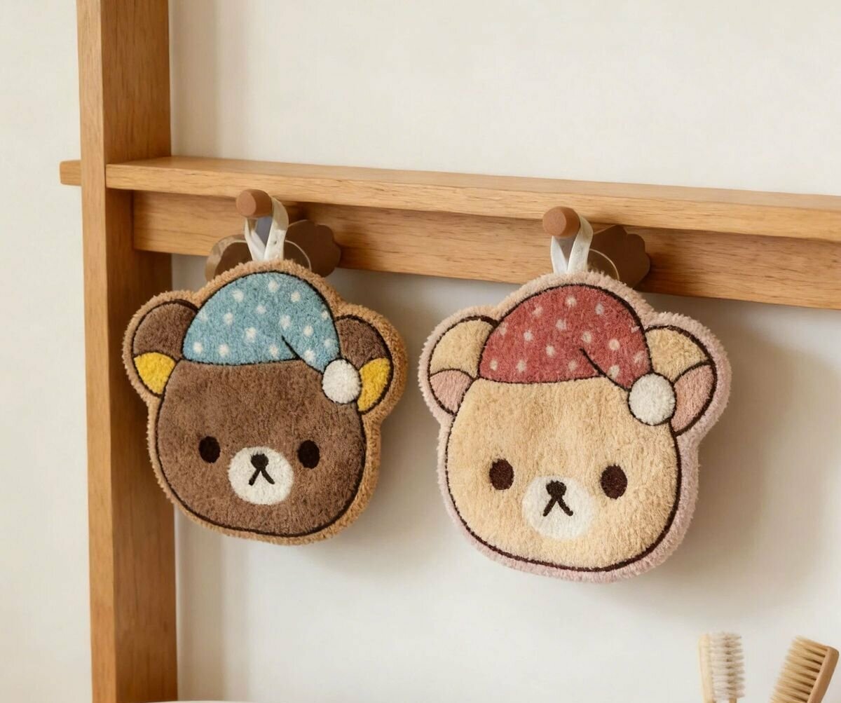 2 шт. быстросохнущее полотенце для рук с рисунком rilakkuma, подходящее для кухни и ванной комнаты