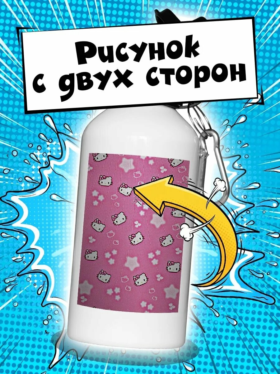 Бутылка для воды Хелло Китти паттерн — фото 1