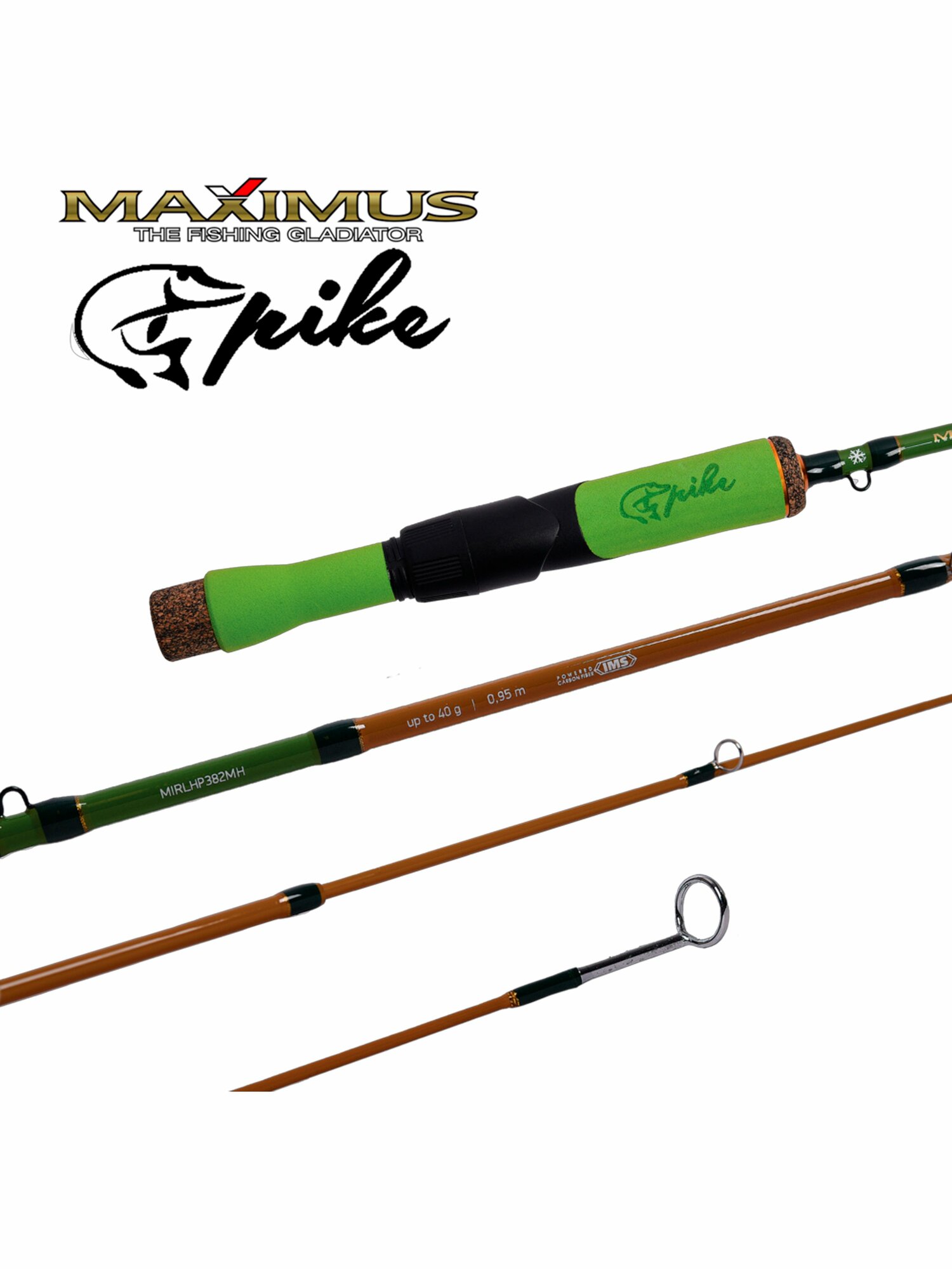 Удочка для зимней рыбалки Maximus LONG HAND 382MH PIKE 0,95м до 40гр, зимняя удочка для рыбалки на судака для блеснения
