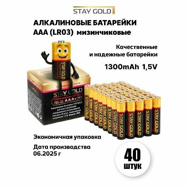 Батарейка алкалиновая STAY GOLD SG-AAA-40