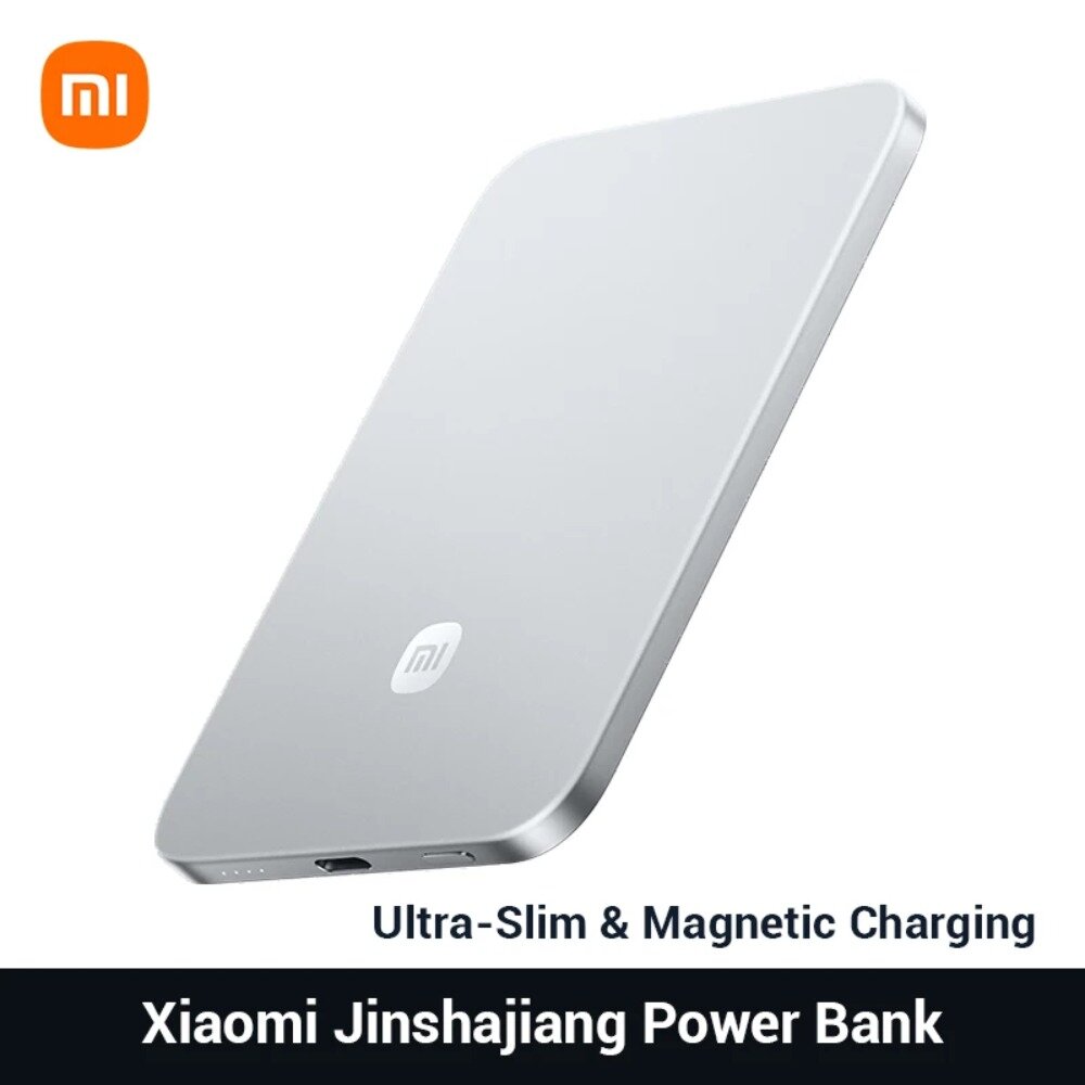 MIUI Jinshajiang Внешний аккумулятор 5000 Ультратонкая магнитная беспроводная быстрая зарядка мощностью 15 Вт