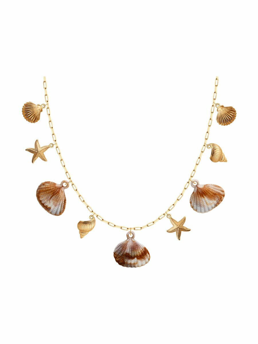 Колье, серебро, 925 проба, золочение