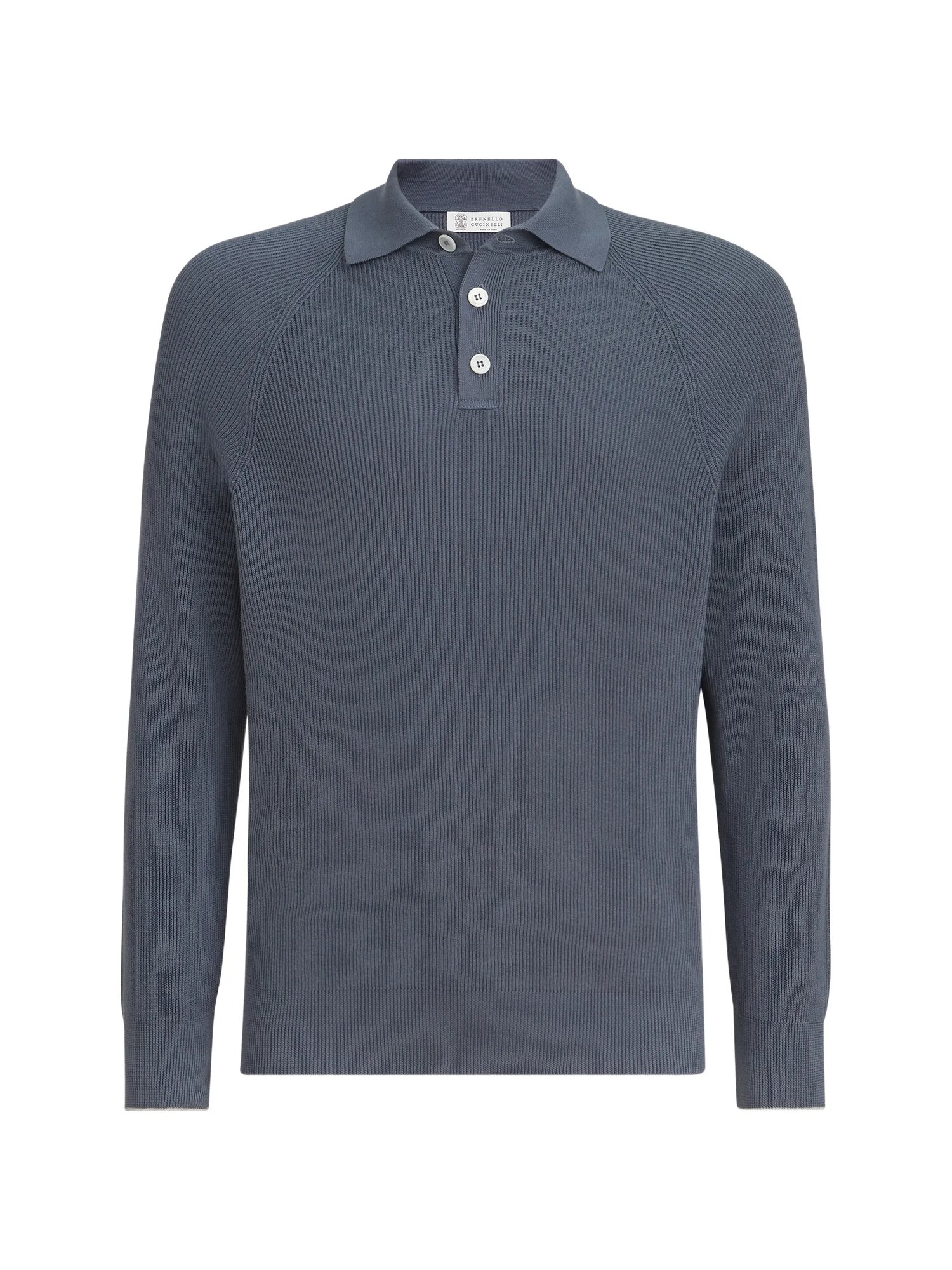 Рубашка Cotton English rib knit polo with long raglan sleeves