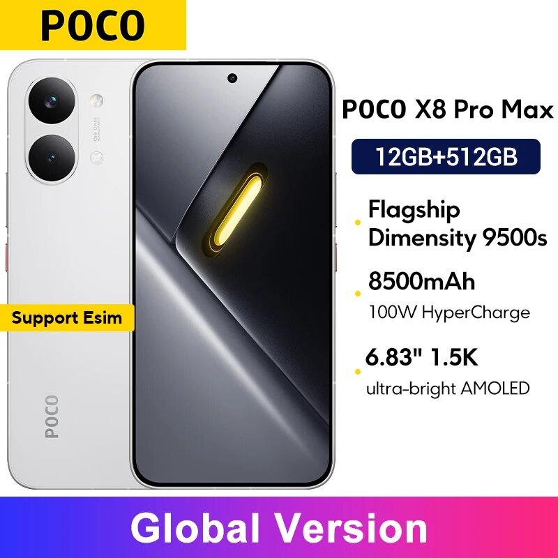 Смартфон Poco X8 Pro Max, 12/512ГБ, global