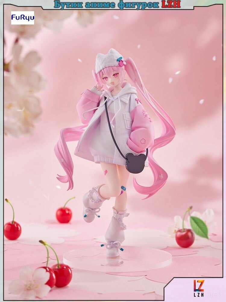 Аниме Фигурка FuRyu TENITOLpetit Хаунэ Мику(Hatsune Miku) в Сакура Мику уличный стиль 19cm(LZH)