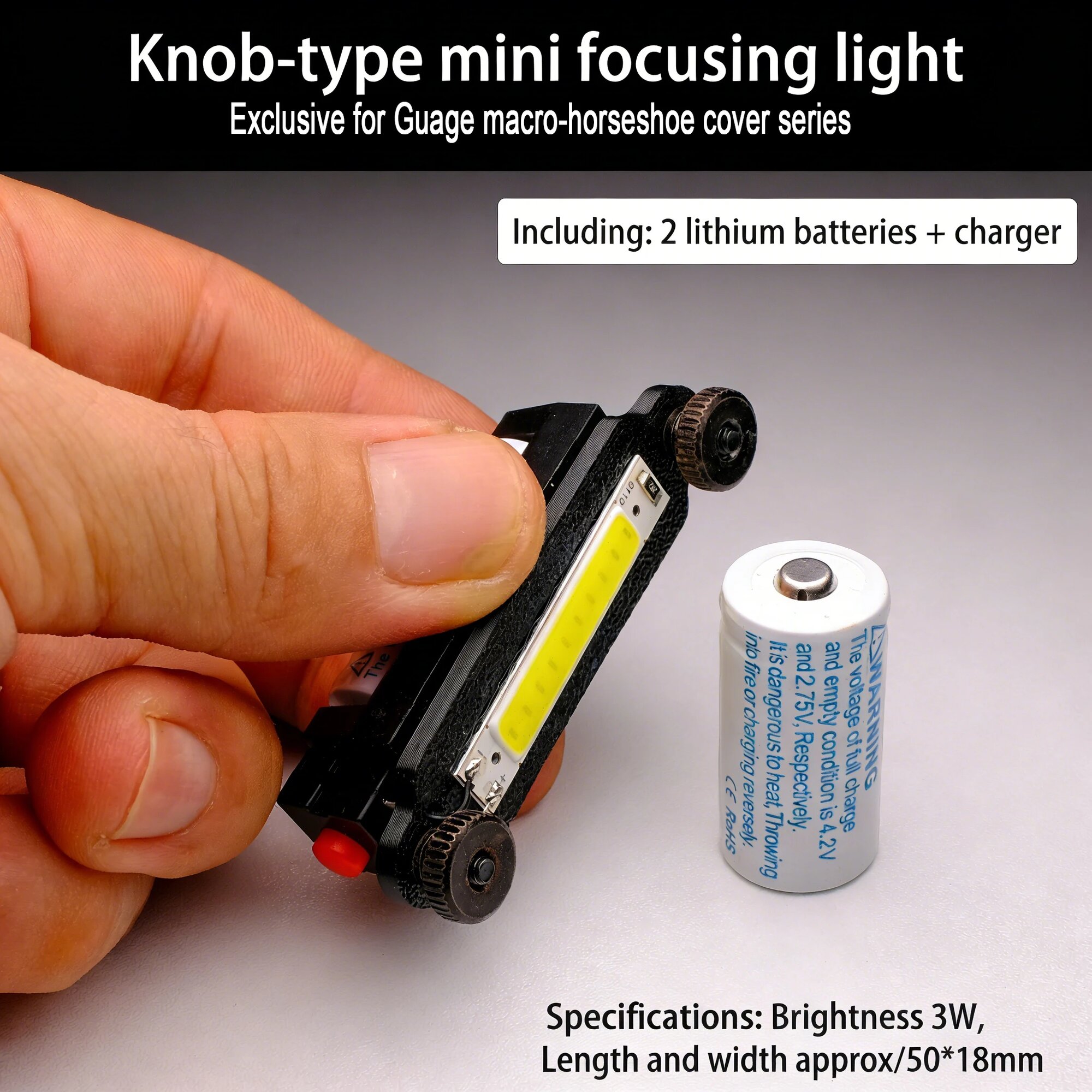 Mini focus light, Knob-type, 3W, 50*18mm