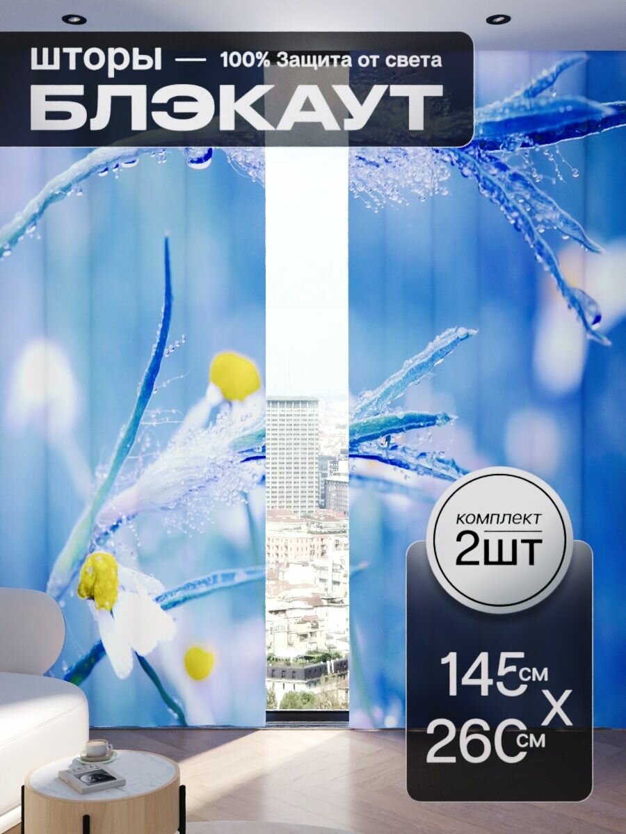 Шторы блэкаут 145x260 см 2 шт на окна плотные комплект
