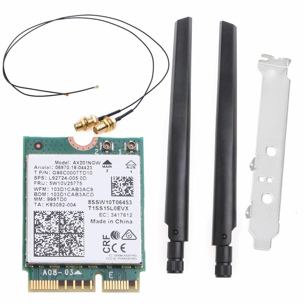 AX201NGW WiFi NGFF для ключа E M.2 CNVIO 2 полоса 2,4G/5G Беспроводная карта адаптера 802.11AC 5.0 WIN10 (антенна+
