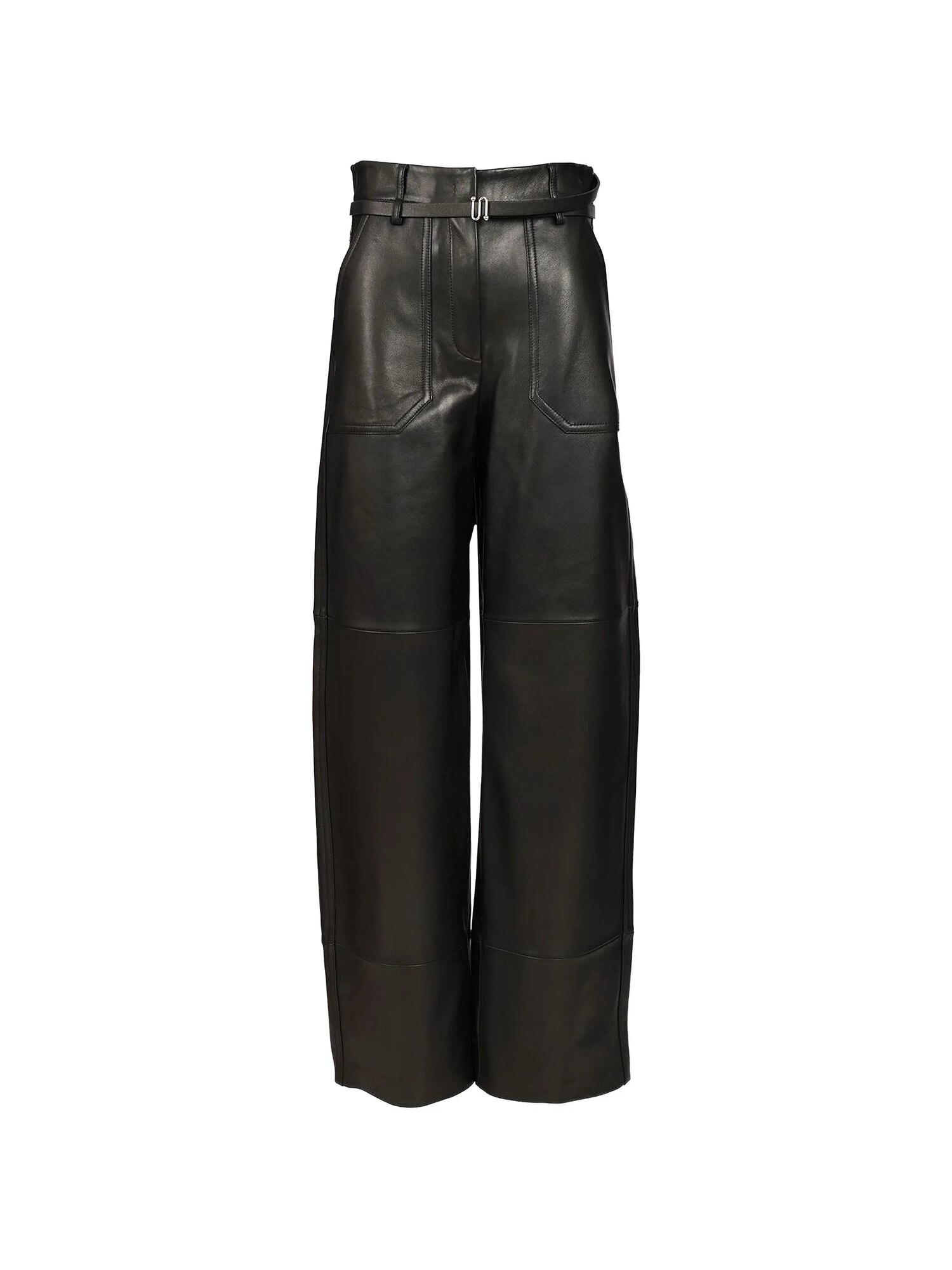 Брюки SPORTMAX Belted leather trousers