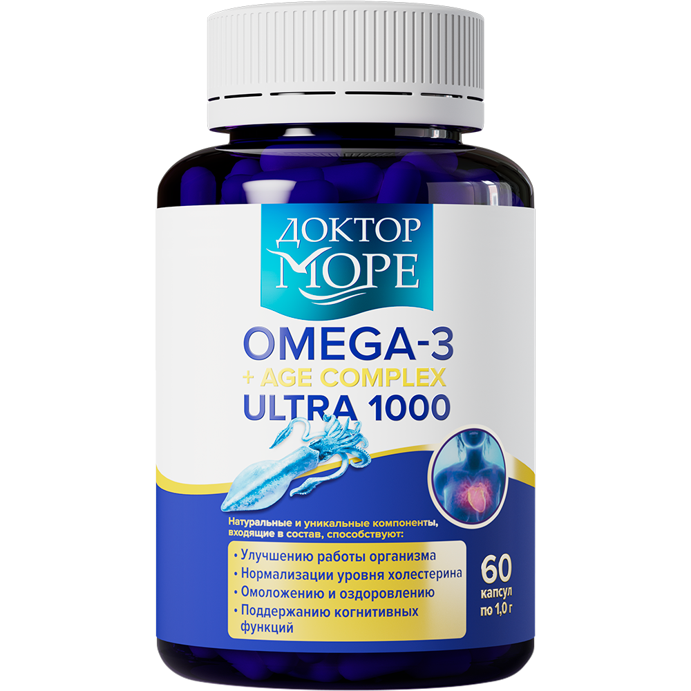 Доктор море omega-3+age ultra 1000 60 шт. капсулы массой 1000 мг