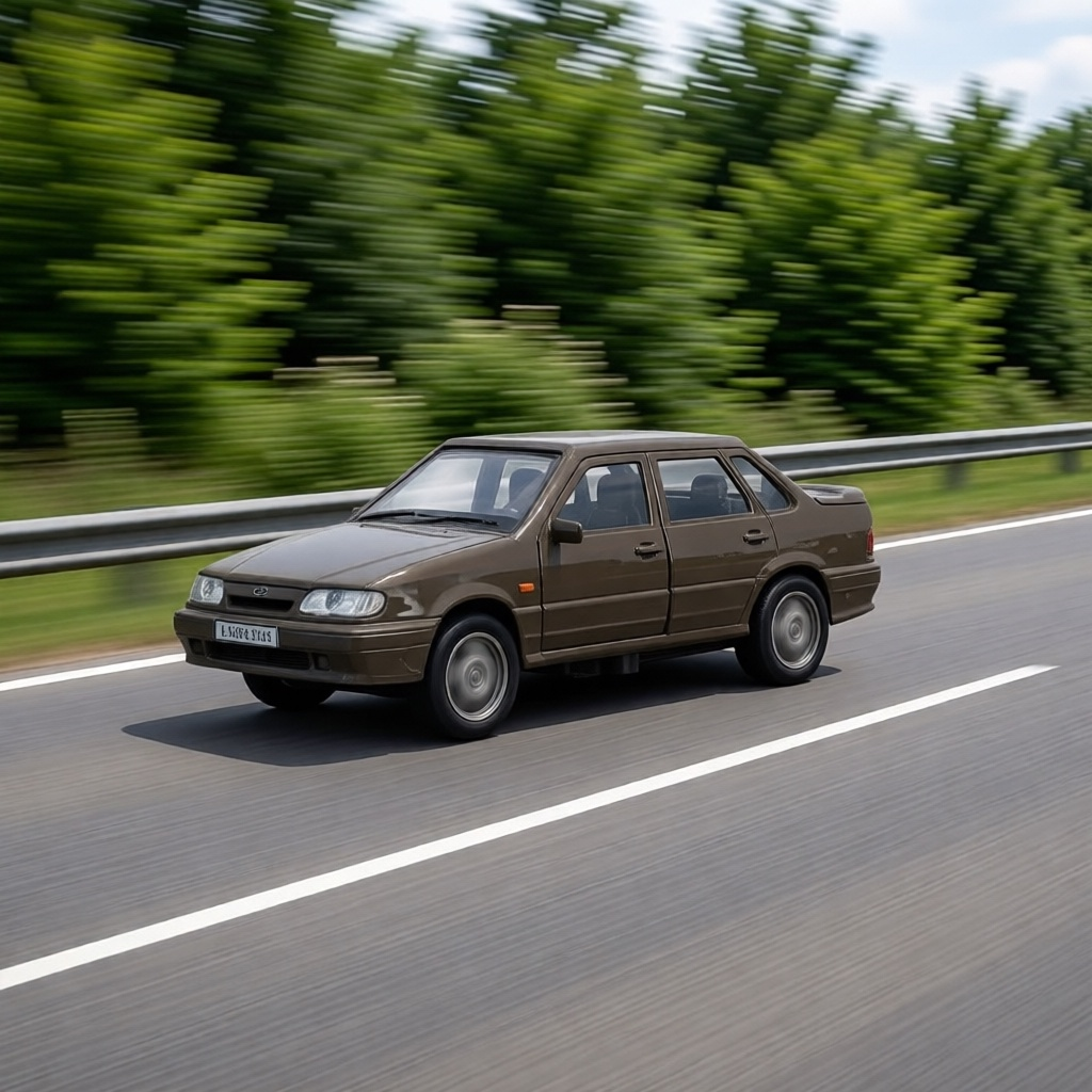 Машинка металлическая LADA ВАЗ-2115 "Самара" пятнашка, 12 см, серебристо-коричневый
