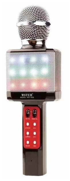 Беспроводной караоке микрофон со встроенной колонкой WS28 (USB, microSD, AUX, FM, Bluetooth)