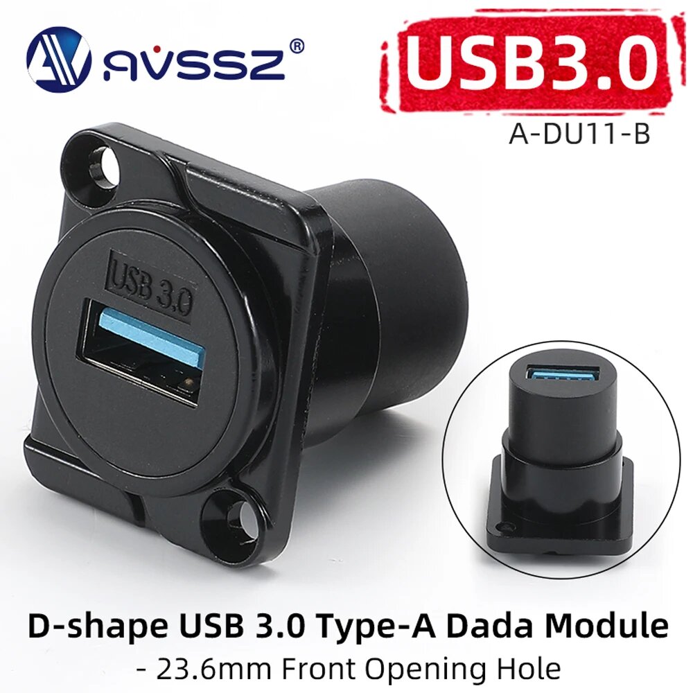 USB 3.0 D-shape Type-A Dada Module Black