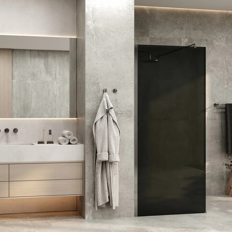 Душевая перегородка Wasserkraft Rur 30W 120 см, профиль хром, стекло тонированное 30W40-TG
