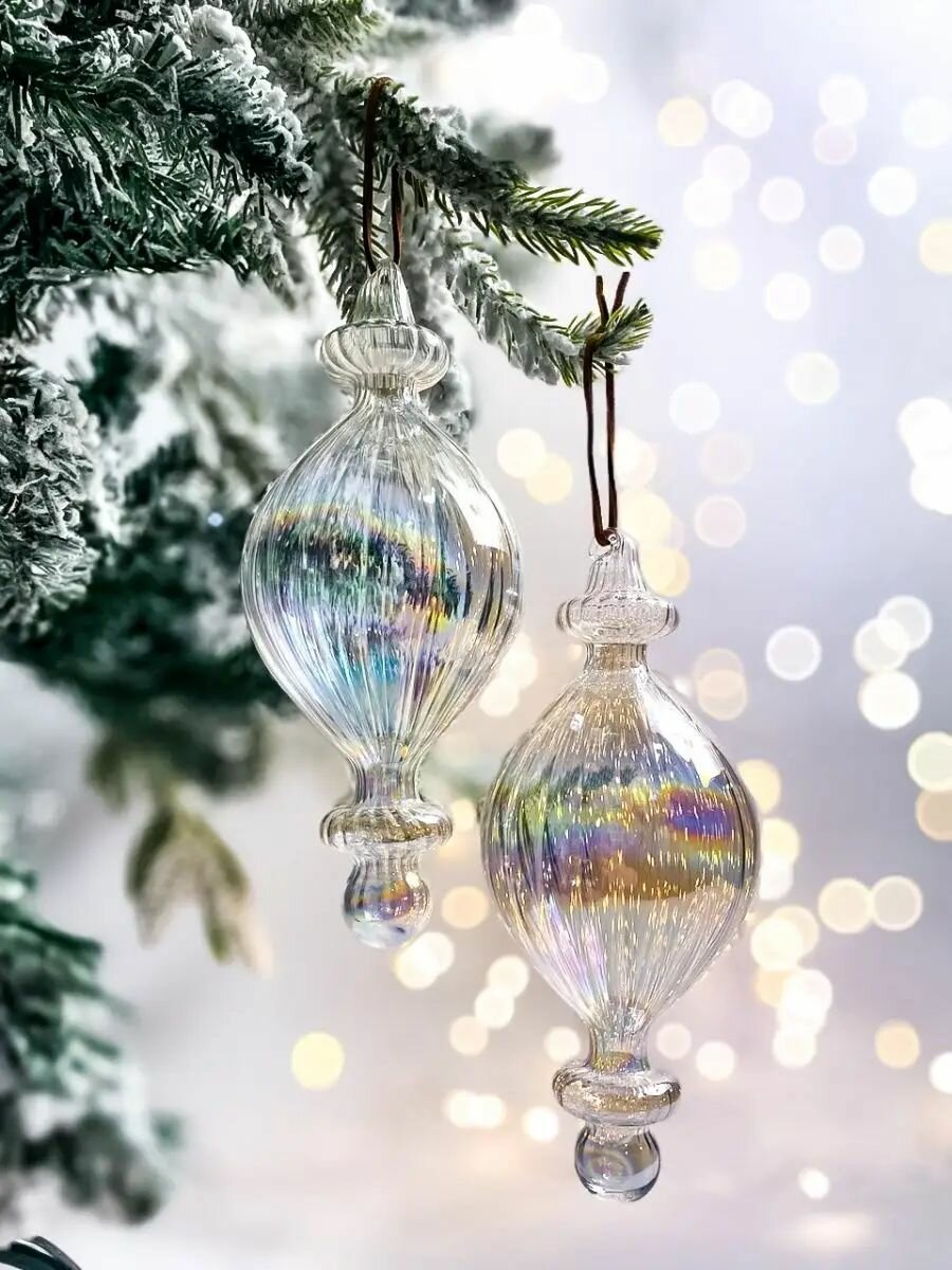 Елочная игрушка стекло 2 шт