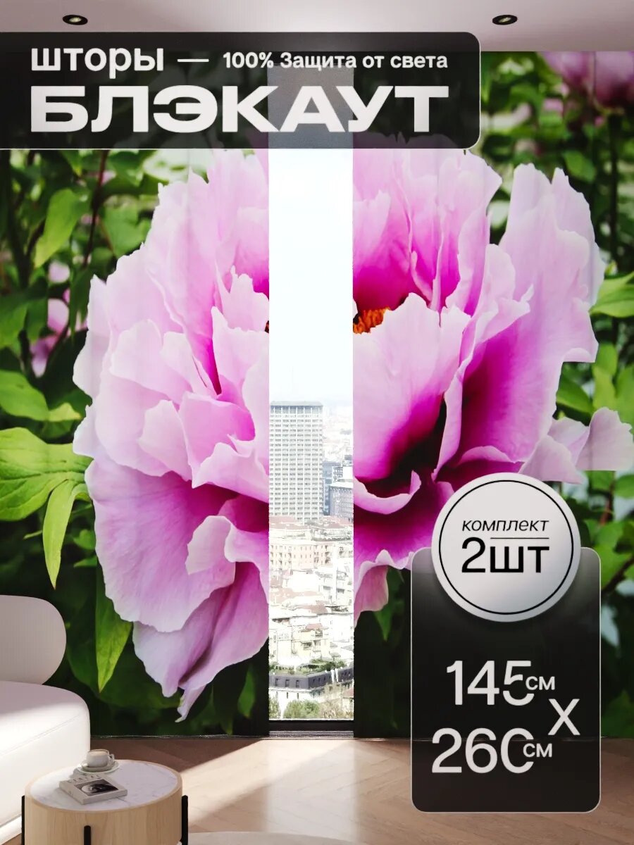 Шторы блэкаут 145x260 см 2 шт на окна плотные комплект