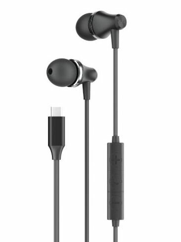 OLMIO Наушники проводные с микрофоном MC-Pro Type-C, внутриканальные, черные
