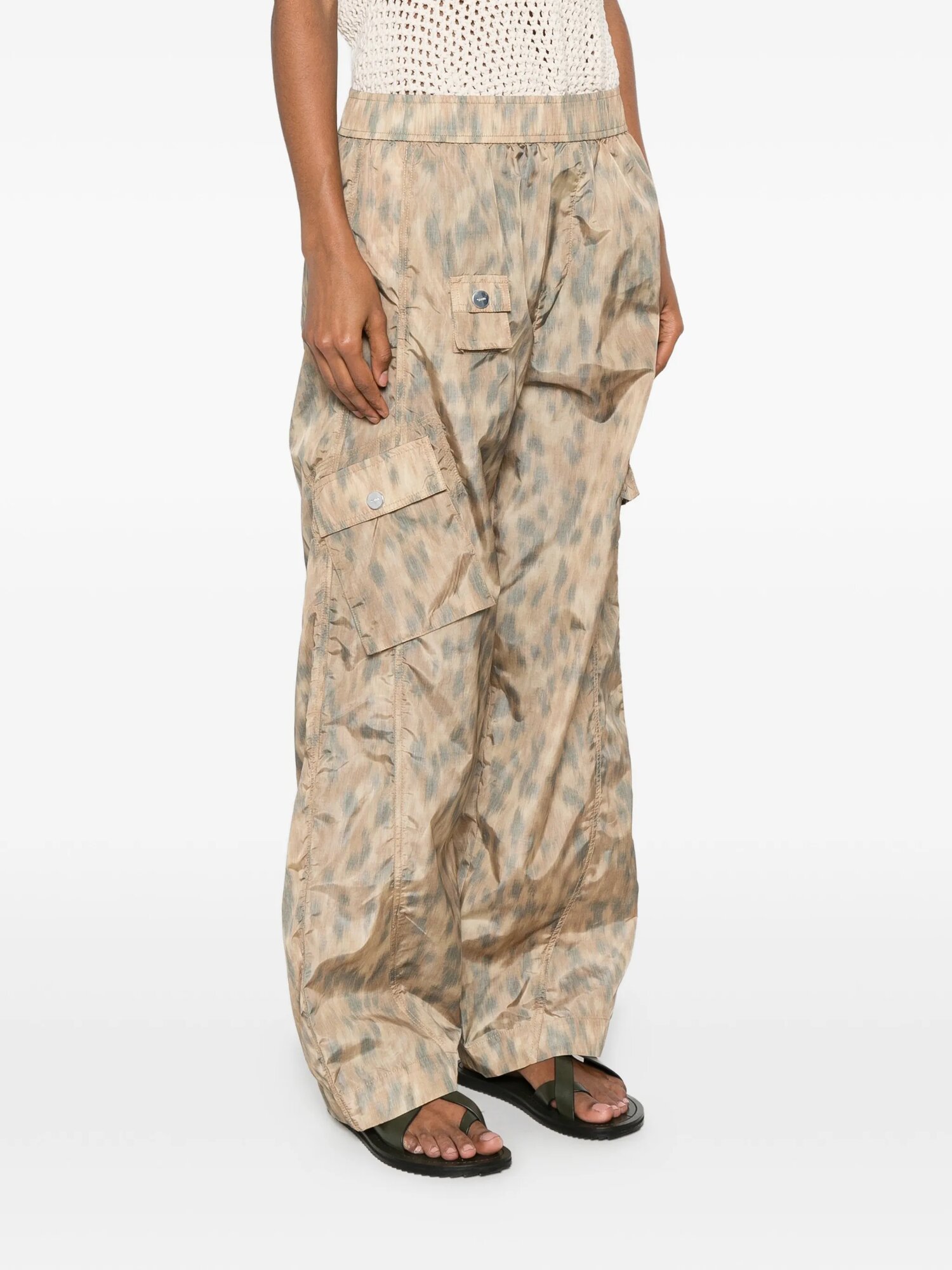 Брюки GANNI Printed cargo pants, размер 34 — фото 1