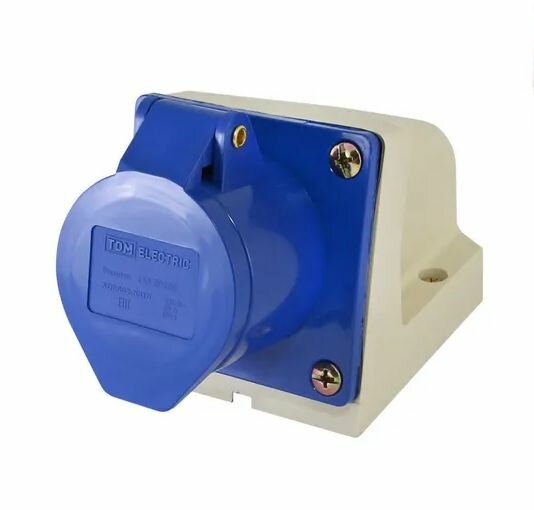 Розетка НТ- 133 2Р+E 63А 220В IP67 открытой проводки настенная
