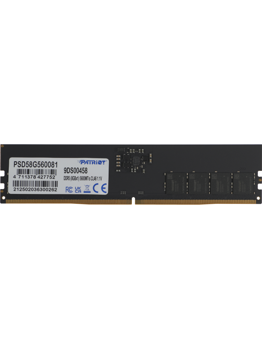 Память DDR5 8GB 5600MHz Patriot PSD58G560081 Signature Line RTL PC5-44800 CL46 DIMM 288-pin 1.1В single rank RTL