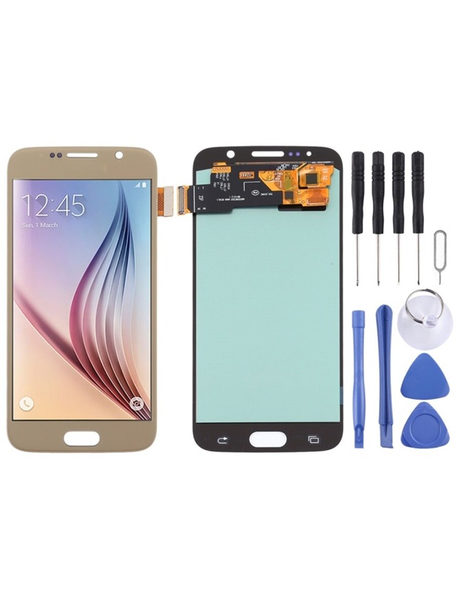 ЖК-экран OLED для Samsung для Galaxy S6 с дигитайзером в сборе (золотой)