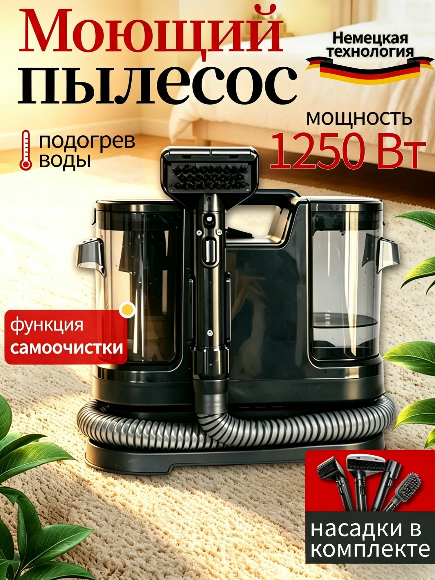 Моющий пылесос xdj, черный