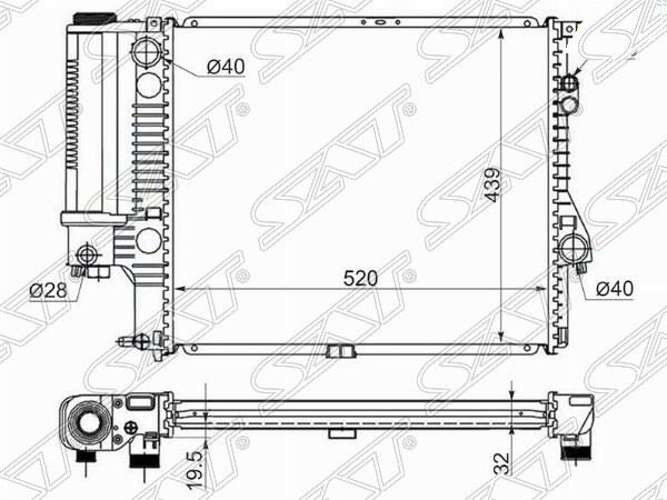 Радиатор SAT BW0004 BMW 5-Series 88-96