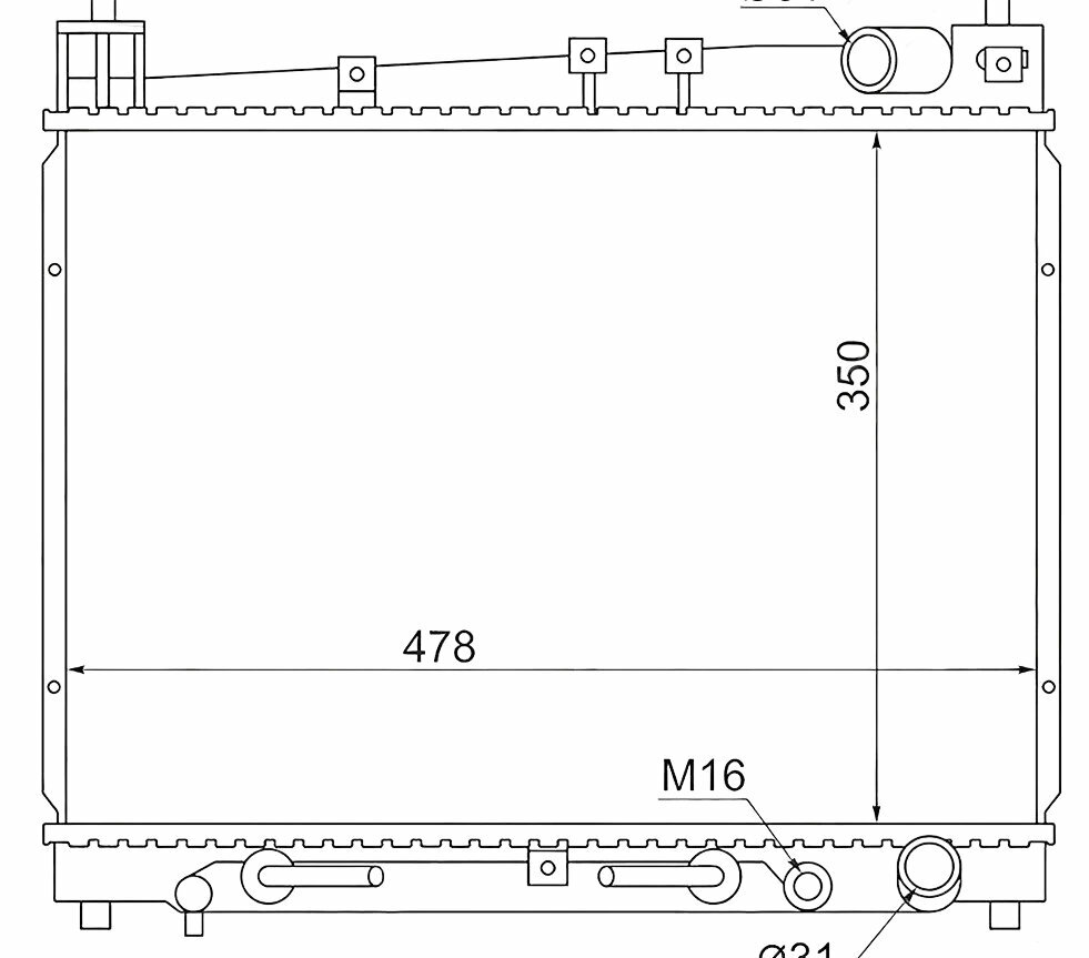 Радиатор SAT TY000W10 Toyota Probox 02- / Succeed 02-20