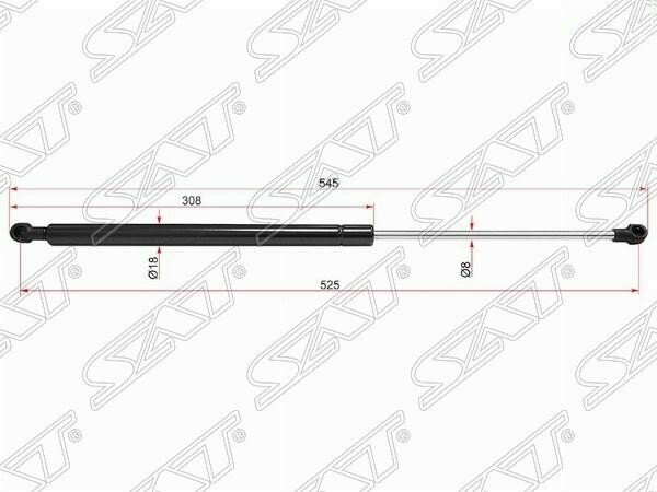 Амортизатор крышки багажника SAT ST-8731P1 Citroen C4 Picasso 07-14 справа=слева