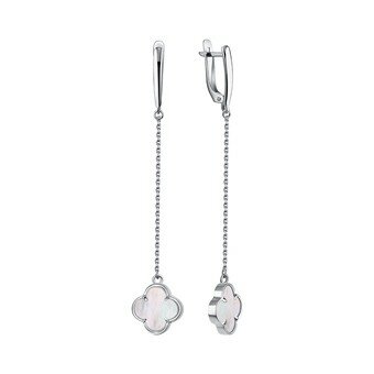 Серьги JEWELIN, серебро, 925 проба, перламутр синтетический