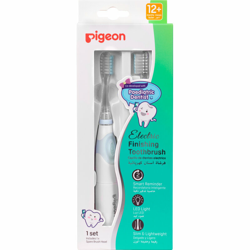 Электрическая зубная щетка Pigeon и сменные насадки для детей Electric Finishing Toothbrush от 12 мес