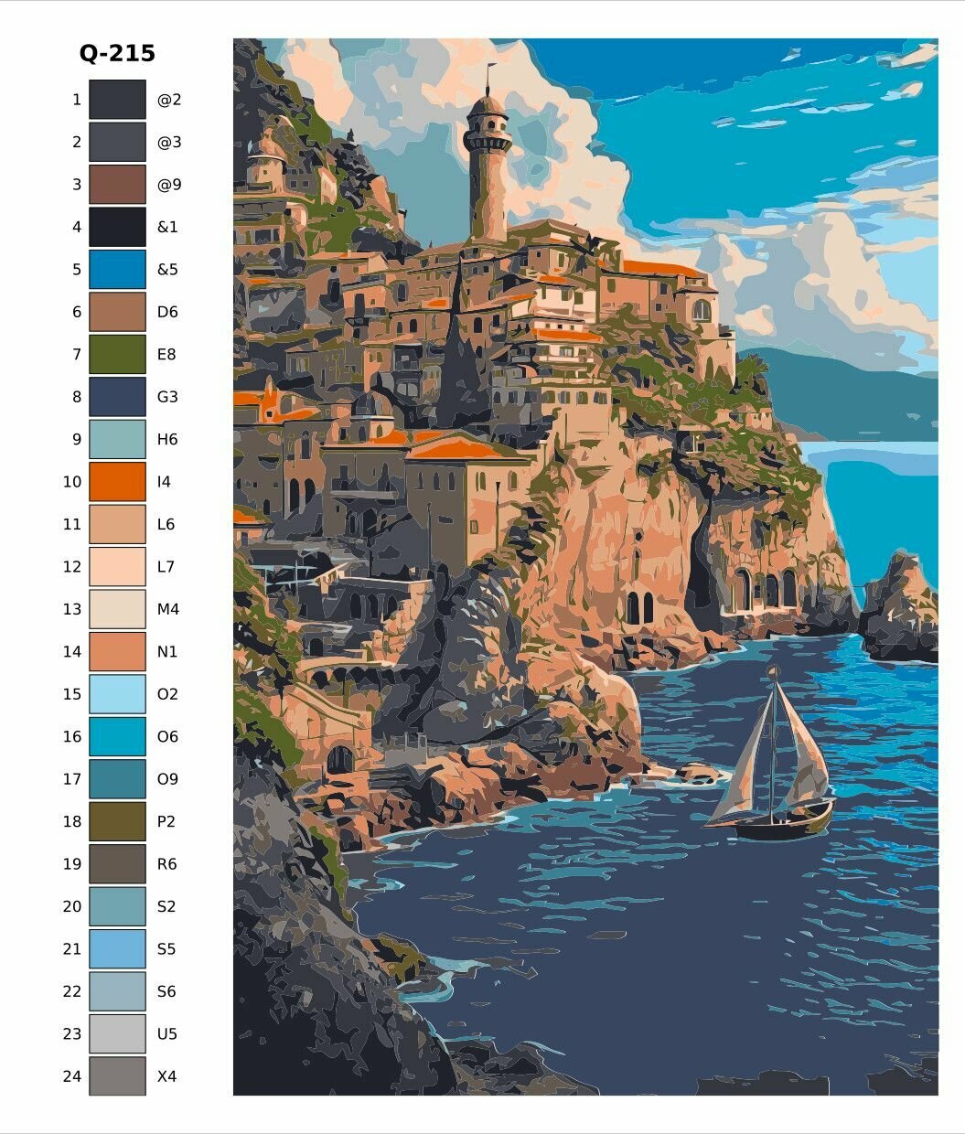 Картина по номерам Q215 "Замки и крепости" 50x70