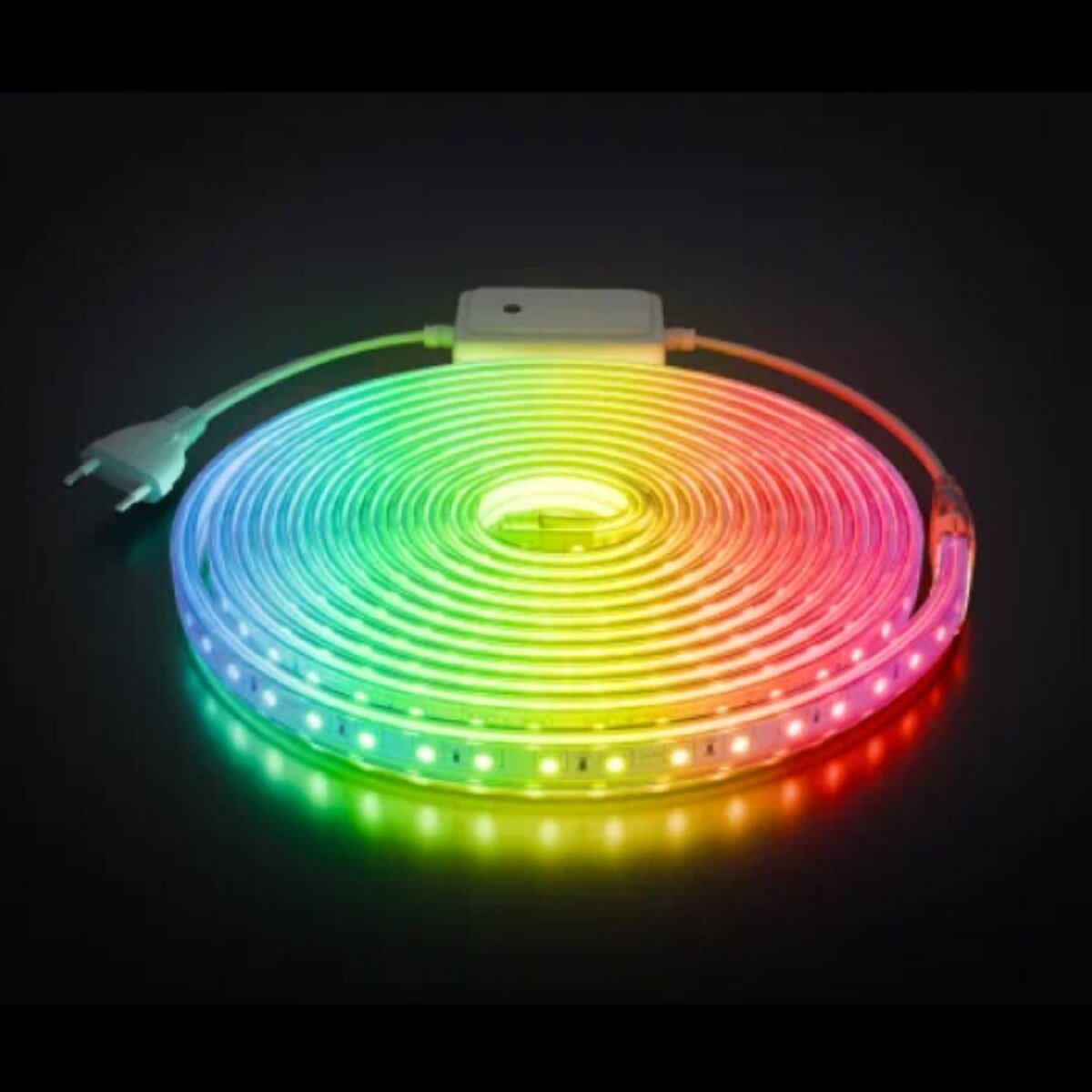 10-146 Комплект светодиодной ленты 220В 12Вт/м, RGB, SMD5050, 60д/м, 16х8мм, 5м, IP65, с аксесcуарами