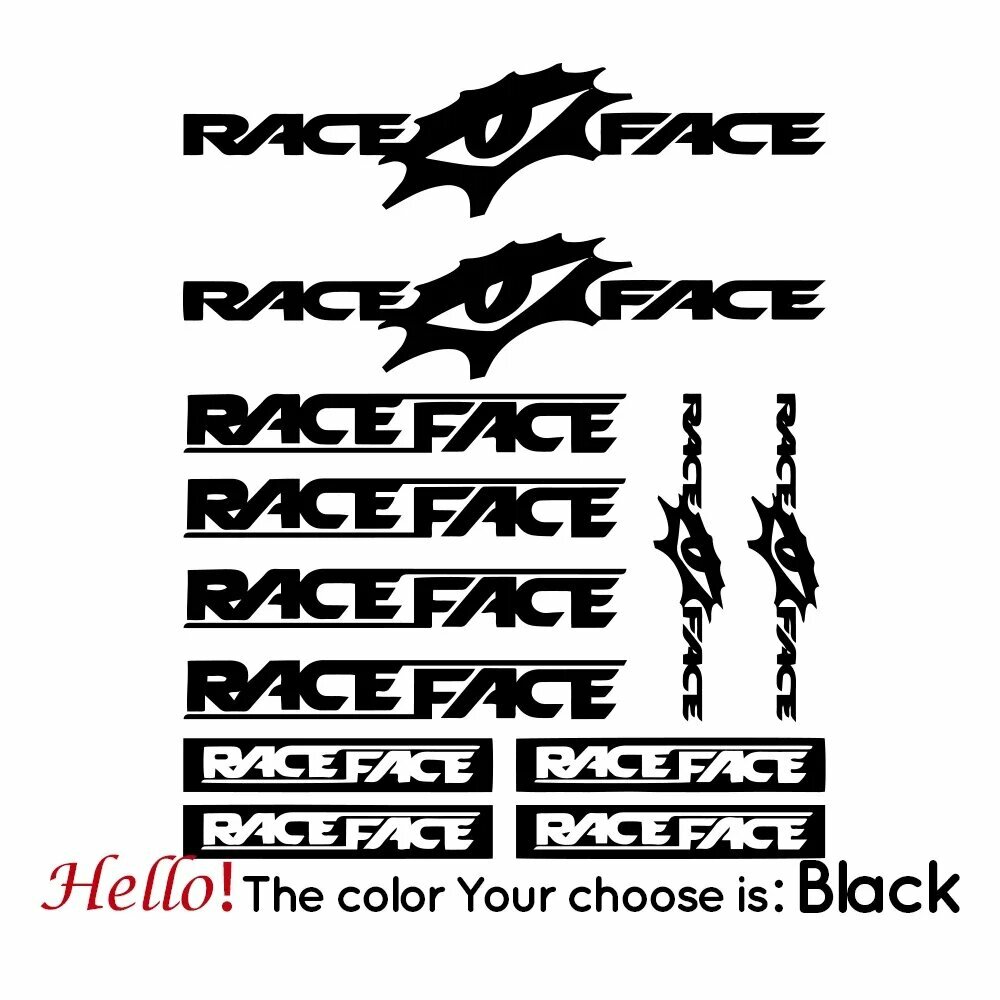 Набор наклеек для велосипеда Race Face Черный, черный, 20x15cm