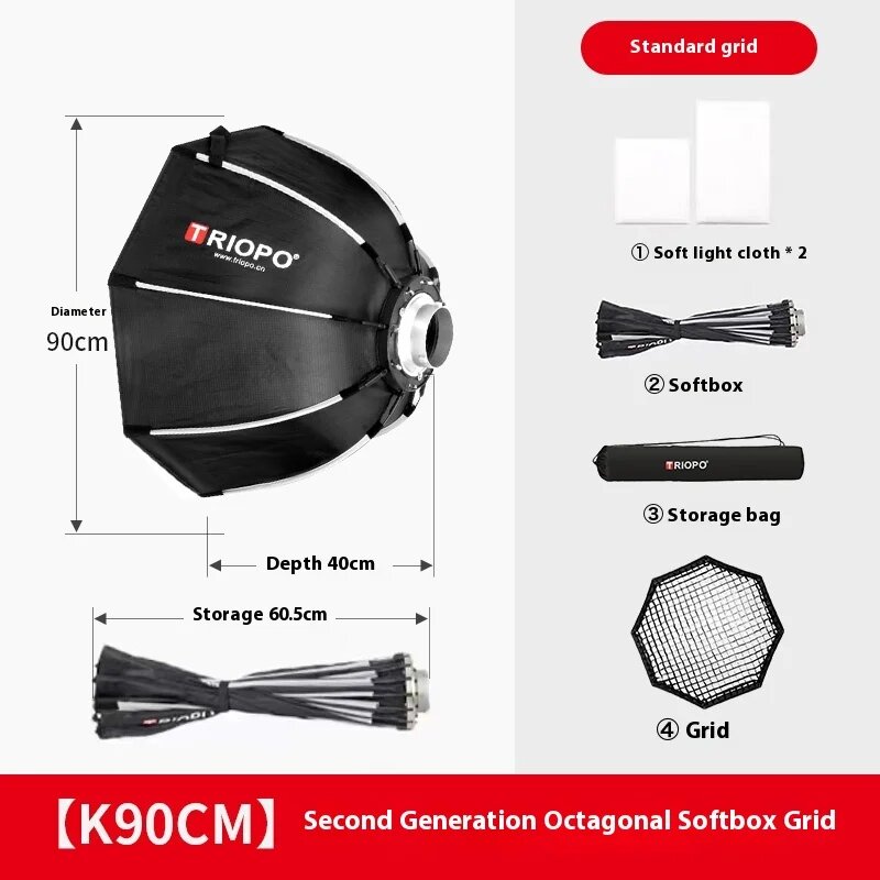 TRIOPO K90 Софтбокс Octagonal с Grid