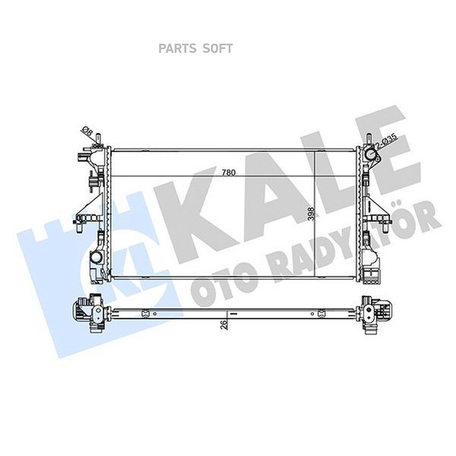 KALE 355660 Радиатор охлаждения двигателя CITROEN/FIAT JUMPER(III)/BOXER(III)/DUCATO 06- паяный