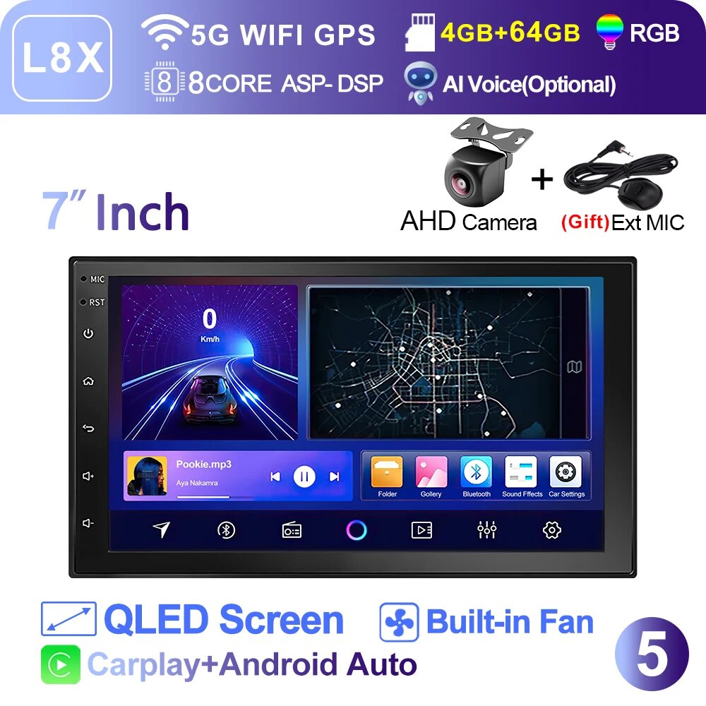 7" L8X Android Радио Автомобильное Стерео Carplay AHD