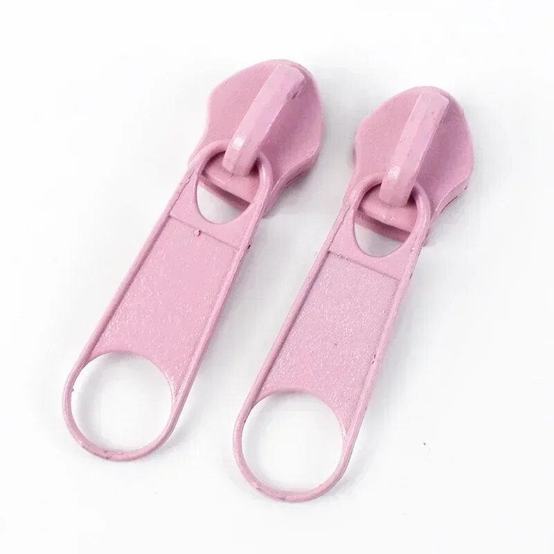 Набор бегунков для молний Meetee 3#5#, цветные, металлические Розовый, ForNylon-No3, Pink, 50Pcs