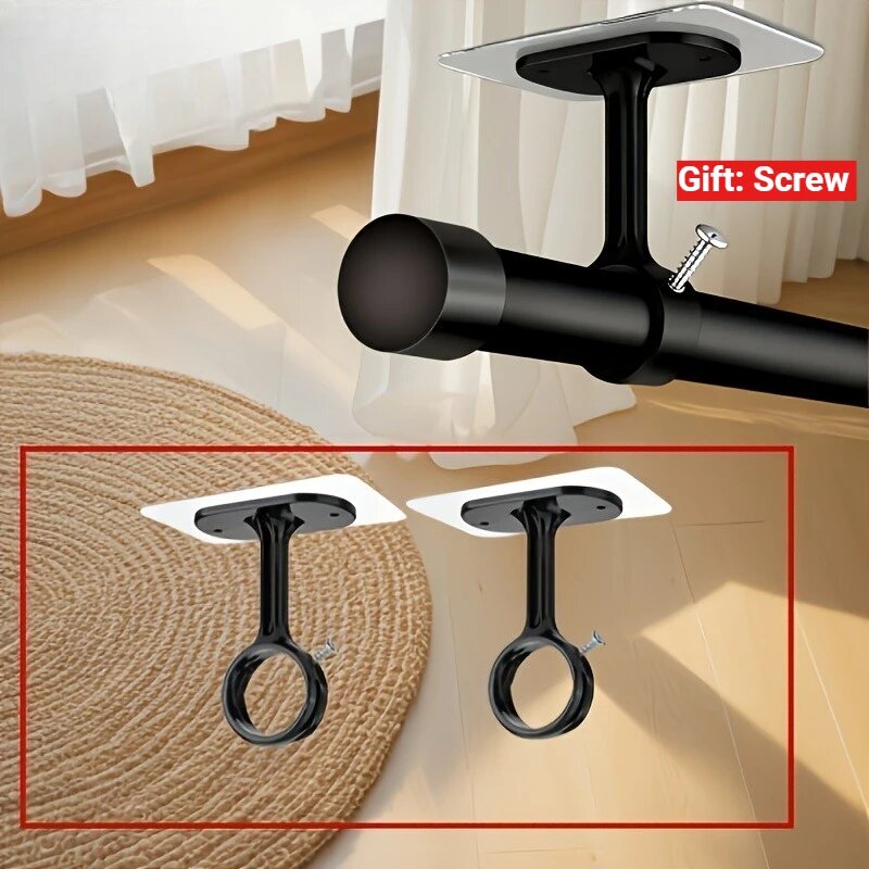 Самоadhesive регулируемый крючок для штор 2pcs, Black