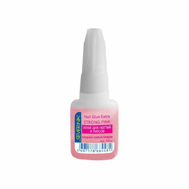 Severina Клей для ногтей и типсов средней консистенции Severina Strong Pink, 10 гр
