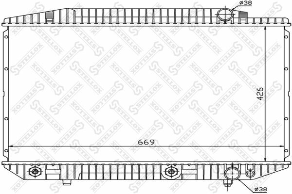 STELLOX Радиатор охлаждения двигателя для Mercedes-Benz W126 3.8-5.6 85-91