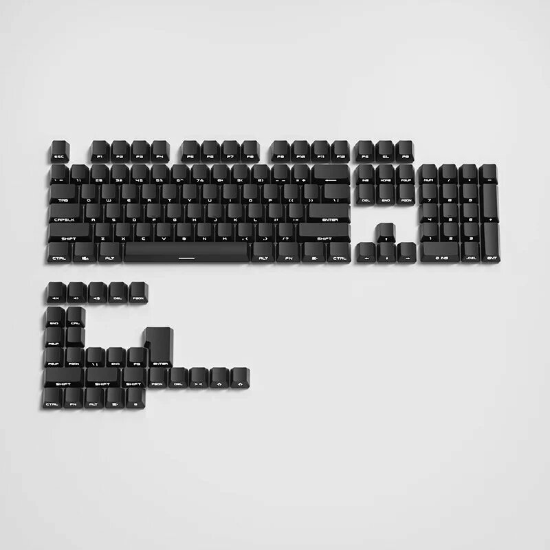 Черные кейкапы PBT Double Shot OEM 75% Black (OPP)