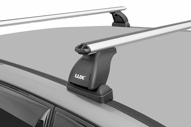 Багажник на крышу LUX в штатные места для Kia Pro Ceed 2007 г. в. - по 2012 г. в. с аэродинамическими дугами 1,2 м / Багажник Люкс для Киа Про Сид